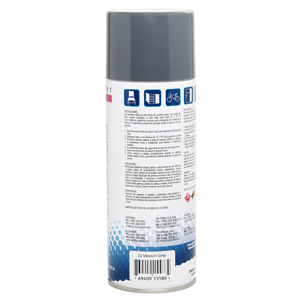 Comprar Pintura En Spray Corona Color Gris Medio De Secado Rapido Fast ...