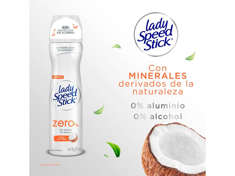 Desodorante Lady Speed Stick Zero Fresh Coconut Aerosol 91 g Desodorante Lady Speed Stick Zero Fresh Coconut Aerosol 91 g