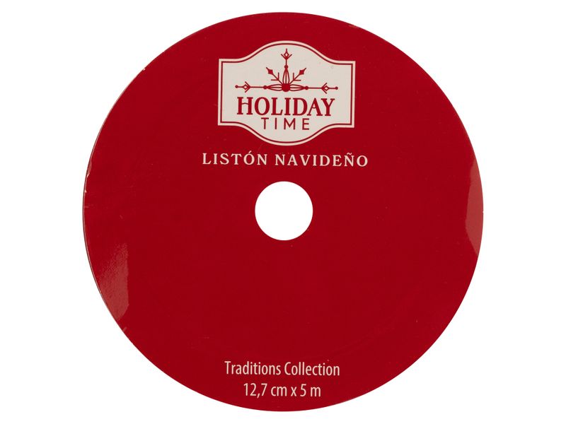 Liston Decorado Holiday Time 12.7cm Ancho