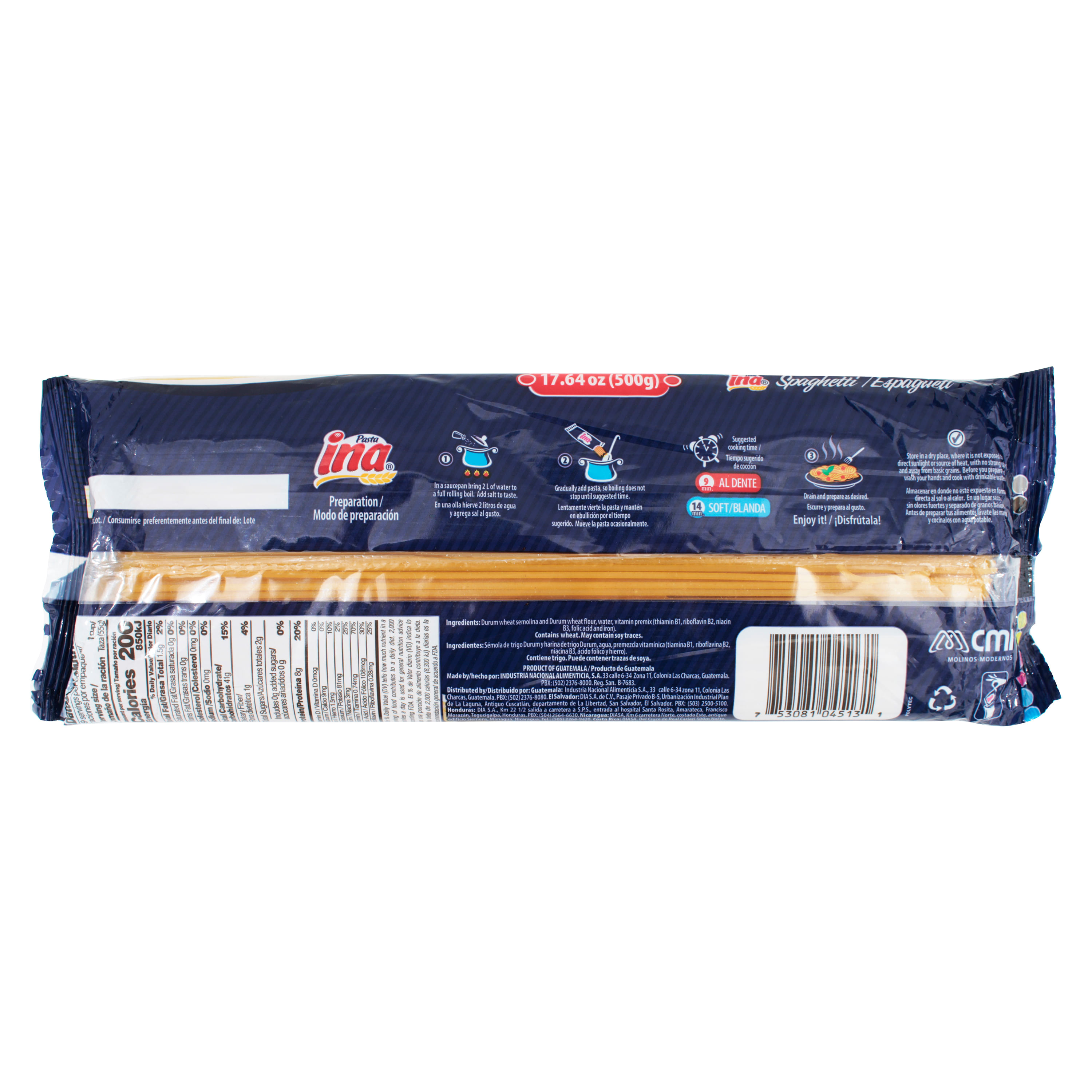 Pasta Larga Ina Espaguetti 500gr - Walmart | Honduras