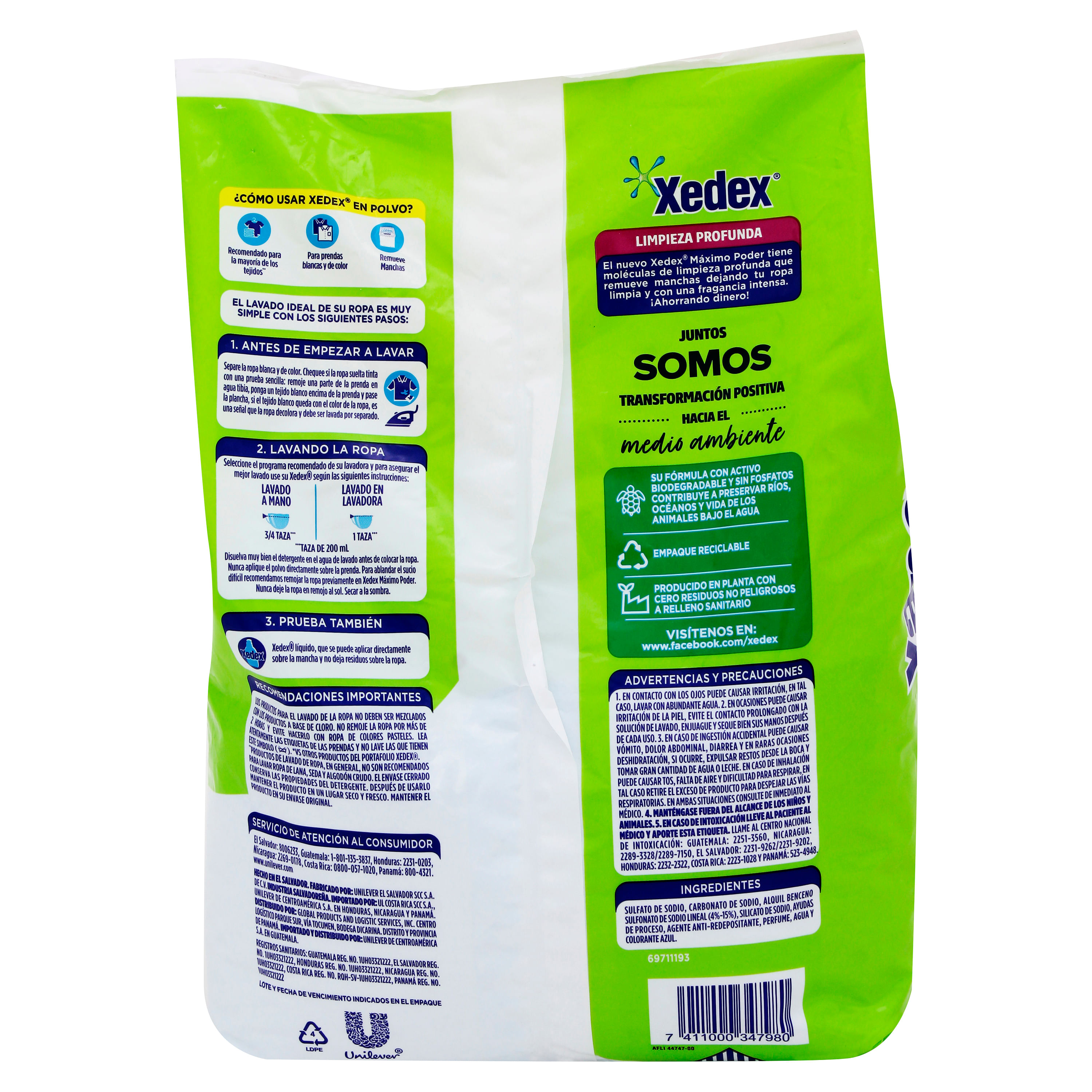 Comprar Detergente en Polvo Xedex Maximo Poder Limon - 800gr | Walmart ...