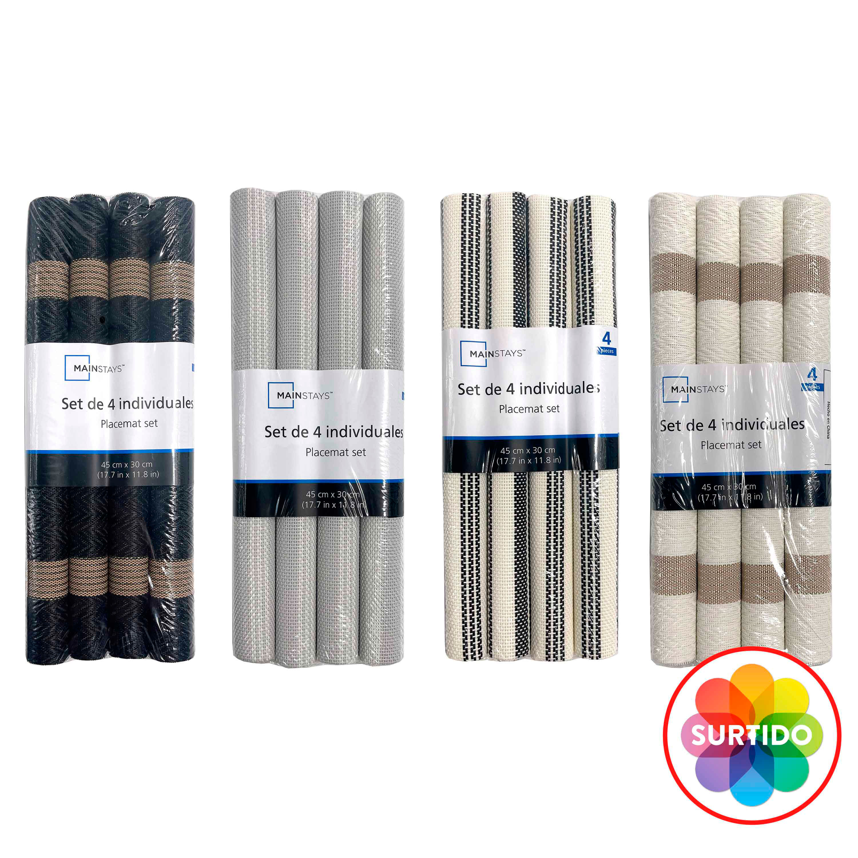 Ms Set Individuales En Color L 4 U 30x45