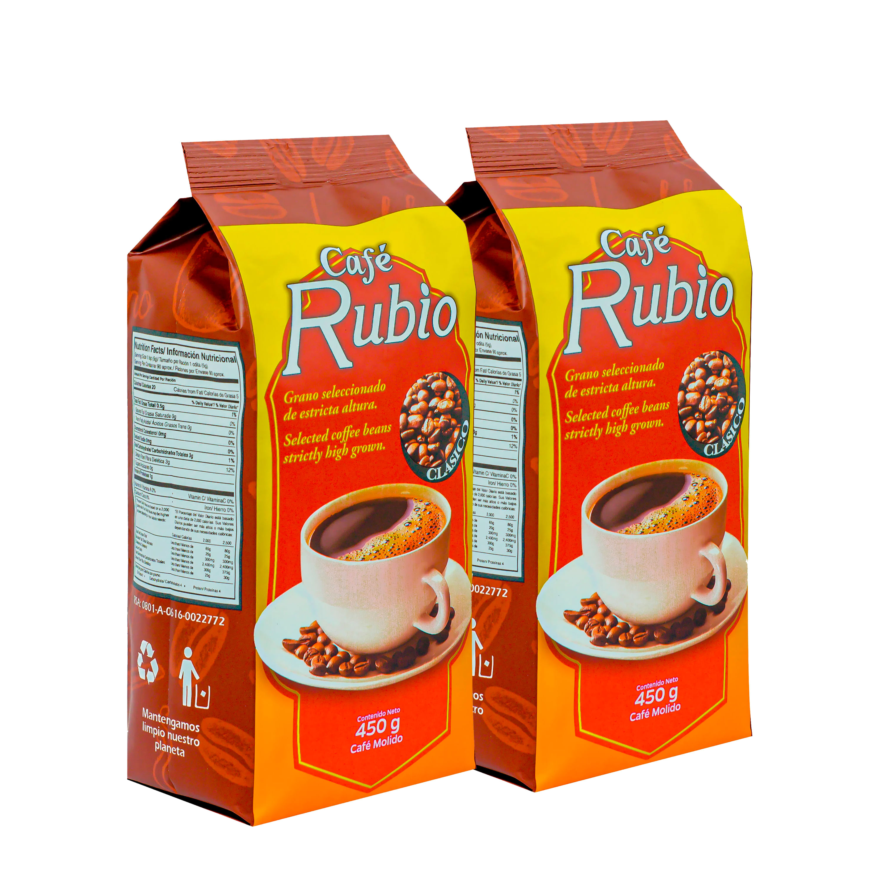 Comprar 2 Pack Café Rubio Clasico - 900Gr | Walmart Honduras
