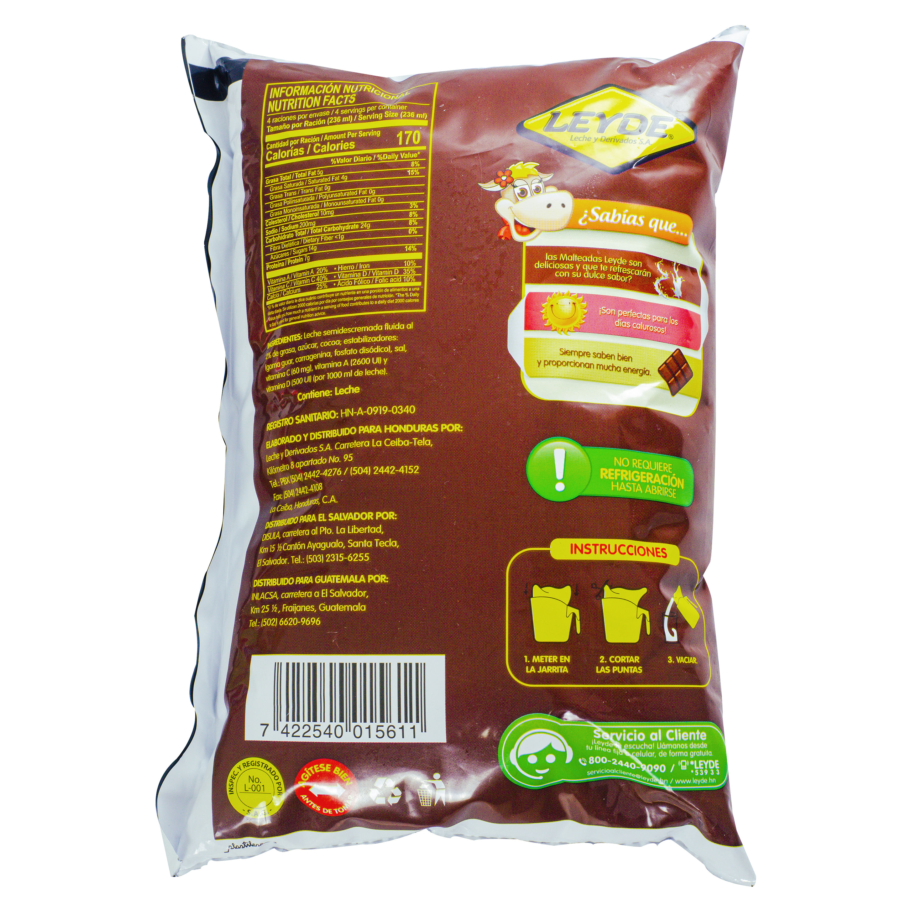 Comprar Leche Leyde Con Chocolate Uht - 900Ml | Walmart Honduras - Paiz ...