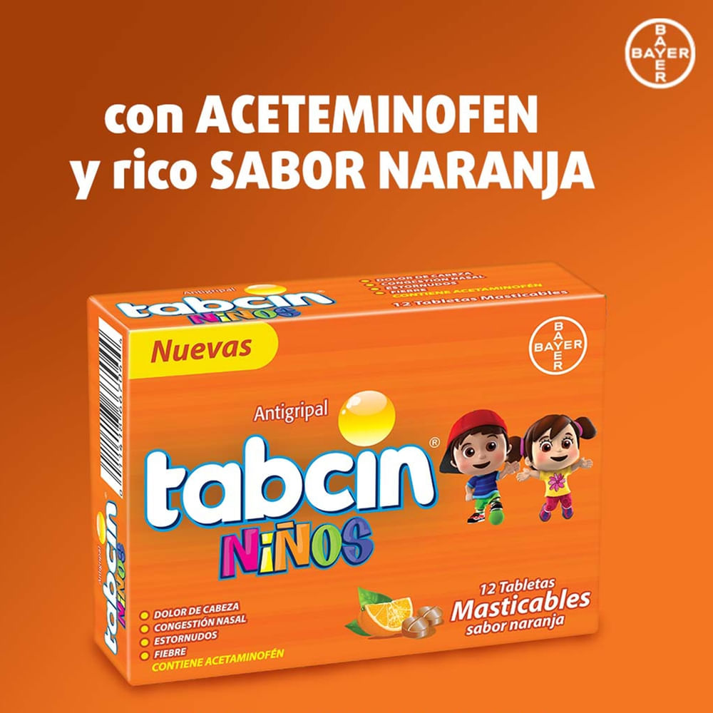 Comprar Antigripal Tabcin niños masticable caja 12 tabletas - Precio ...