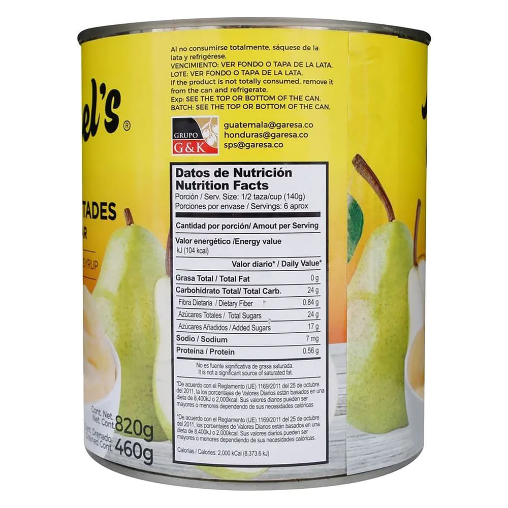 Peras Miguel's En Mitades - 820 g - Walmart | Honduras