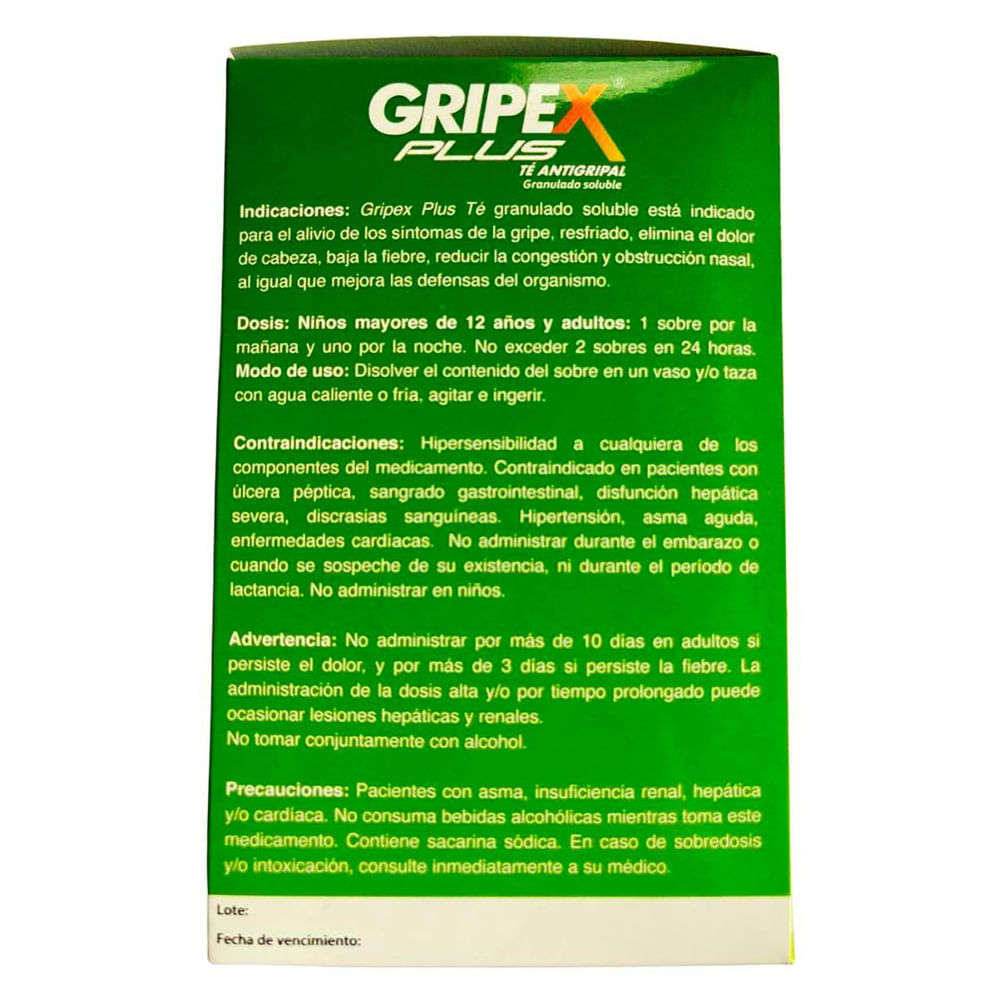 Comprar Gripex Plus caja 12 sobres - Precio indicado por caja | Walmart ...