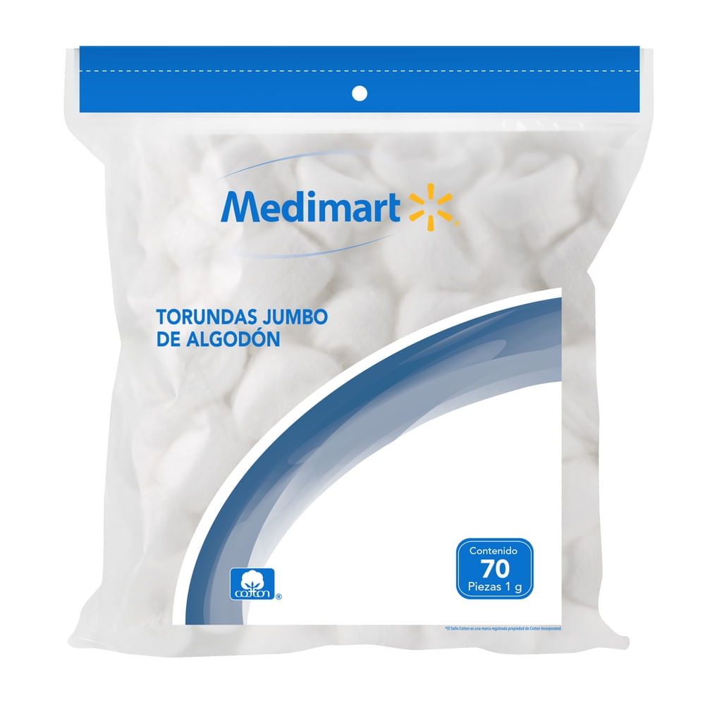 Comprar Torunda Medimart jumbo de algodón - 70 Pzas | Walmart Honduras ...
