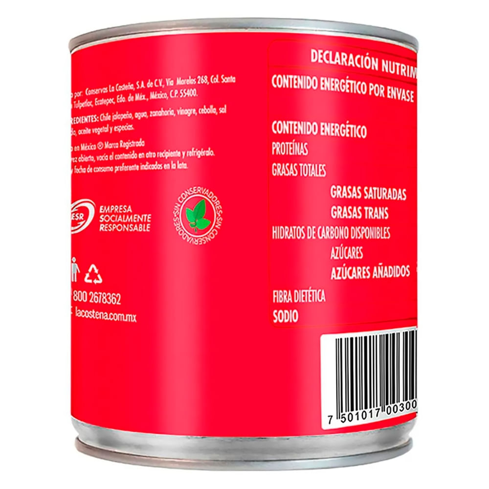 La Costena Chile Jalapeno Entero 780 G - Walmart | Honduras