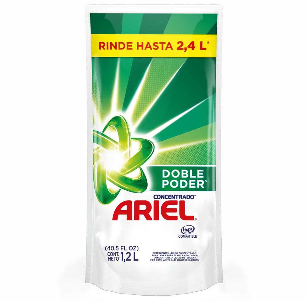 Comprar Detergente Ariel Doble Poder Líquido Concentrado - 1.2 L ...