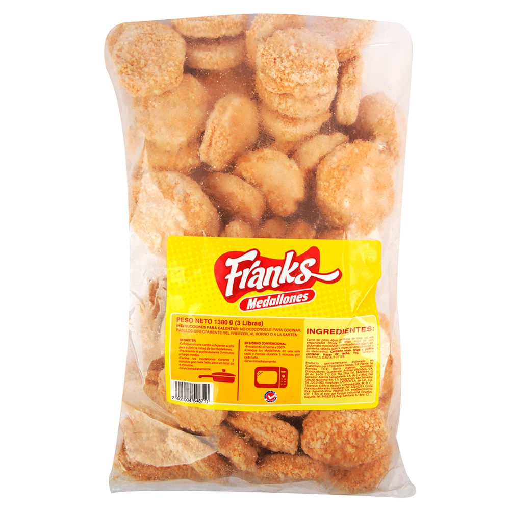 Comprar Medallones De Pollo Franks Congelados a Granel - 1.36 Kg ...