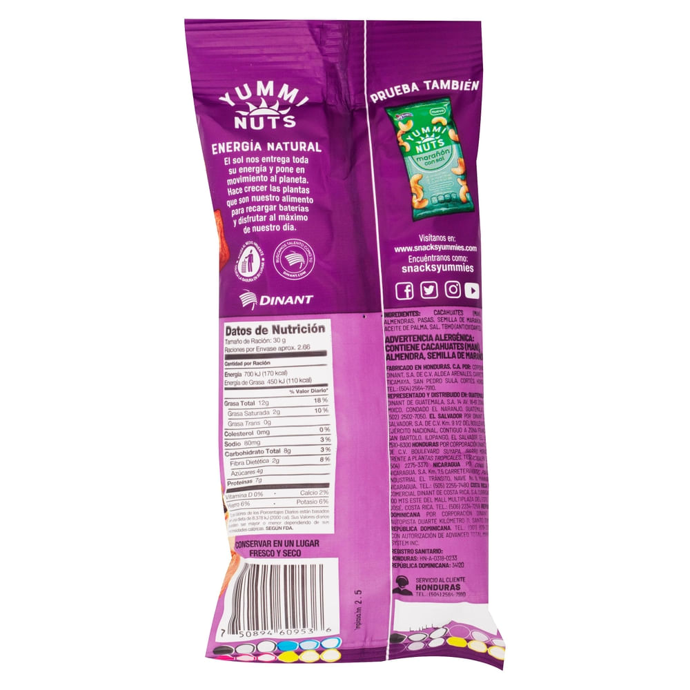 Comprar Boquita Yummies Mix De Almendras Marañon Mani Y Pasa - 80 g ...