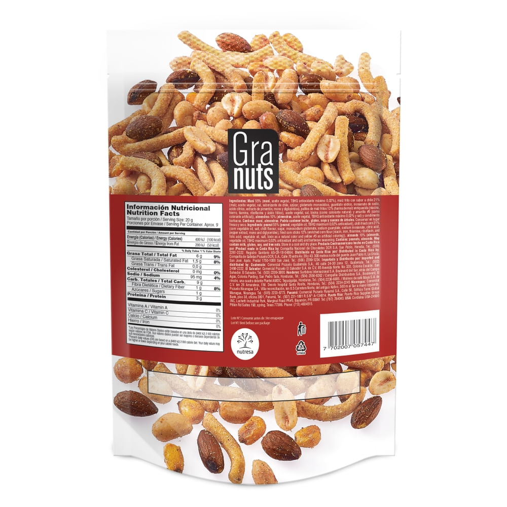 Bbq Mix Granuts Maiz Almen Palitos 180gr