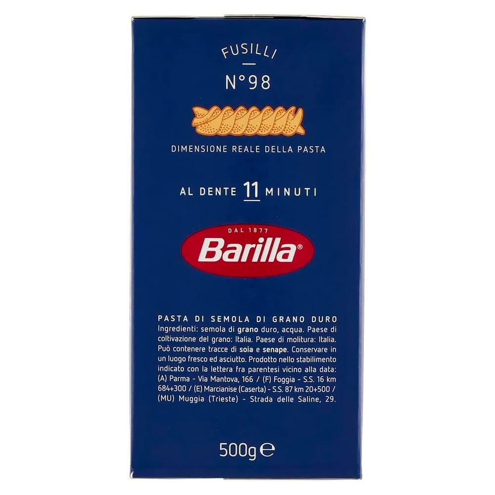 Pasta Barilla Fusilli N98 - 500 g - Paiz Honduras