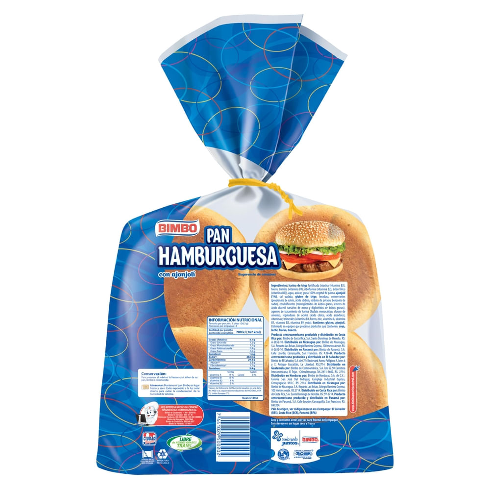 Comprar Pan Bimbo Boller Hamburguesa Bimbollo - 450gr | Walmart ...