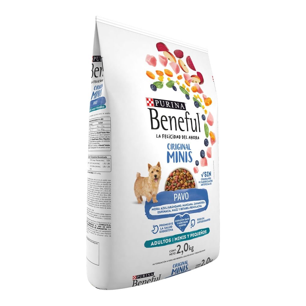 Comida para perro adulto Beneful minis y pequeño sabor pavo 2 kg ...