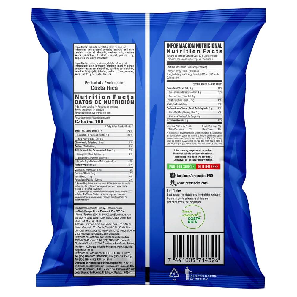 Comprar Maní Pro con sal doy pack -120 g | Walmart Honduras