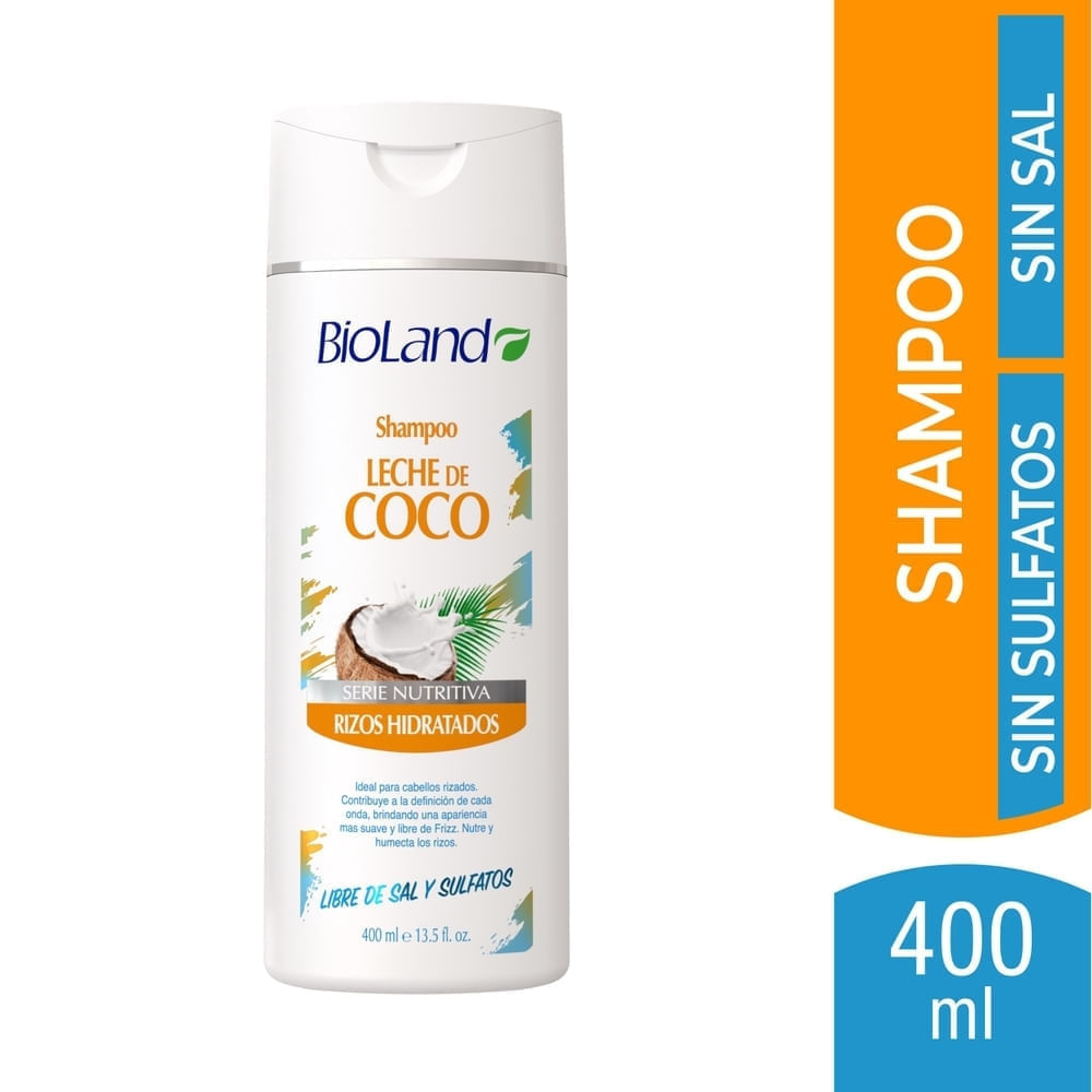 Comprar Shampoo Bioland Leche de Coco Rizos Hidratados - 400 ml ...