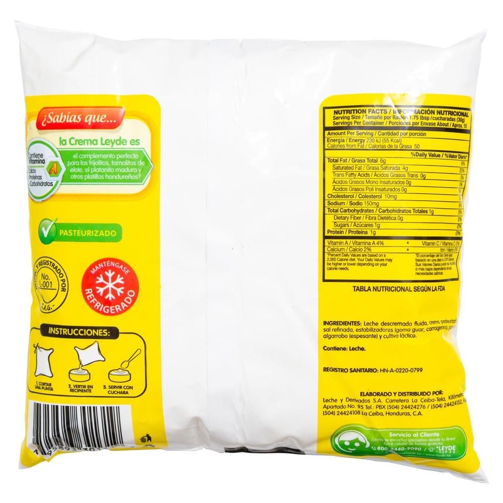 Comprar Crema Leyde Acida -454gr | Walmart Honduras - Walmart | Honduras