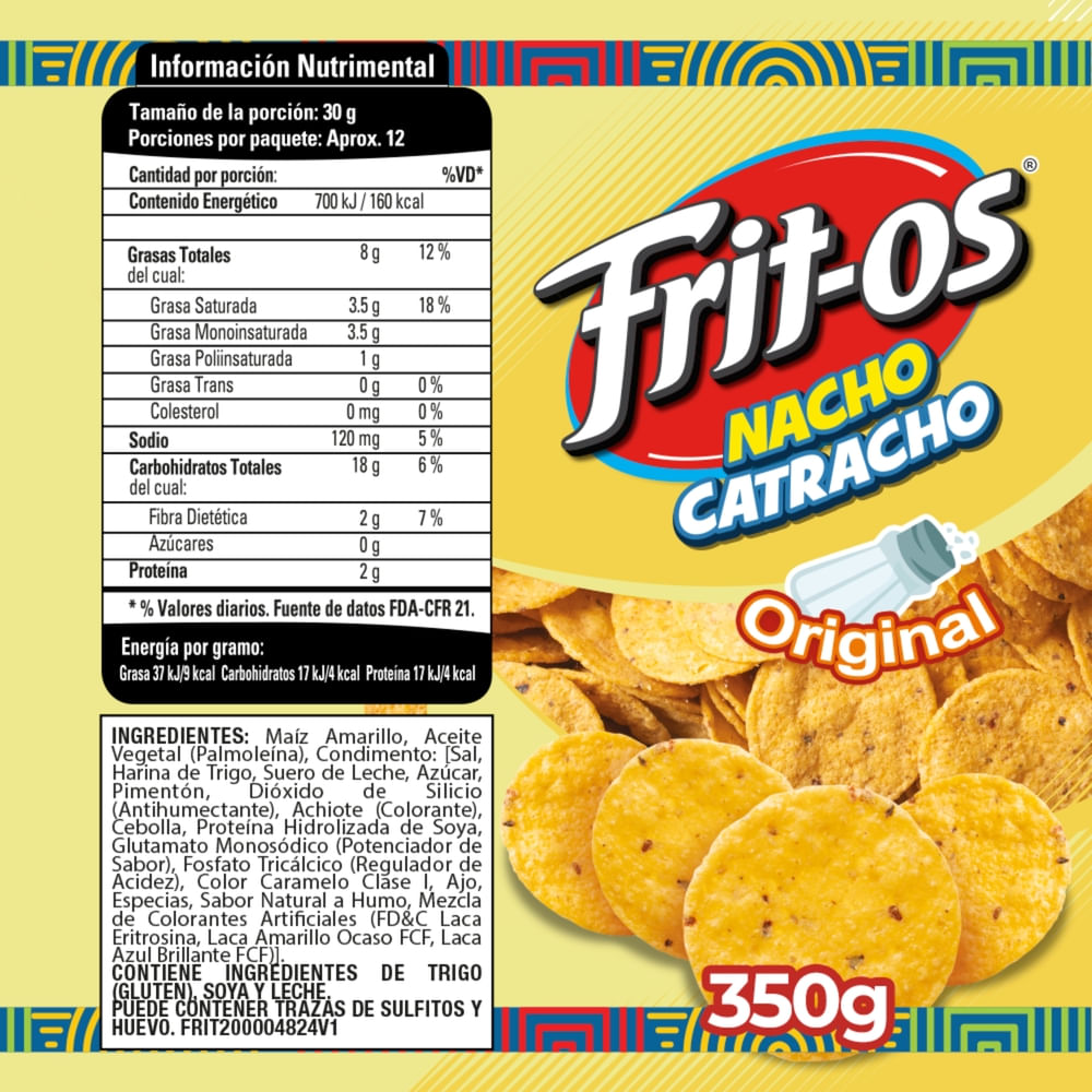 Frito Nacho Catracho Original 350 Gr - Paiz Honduras